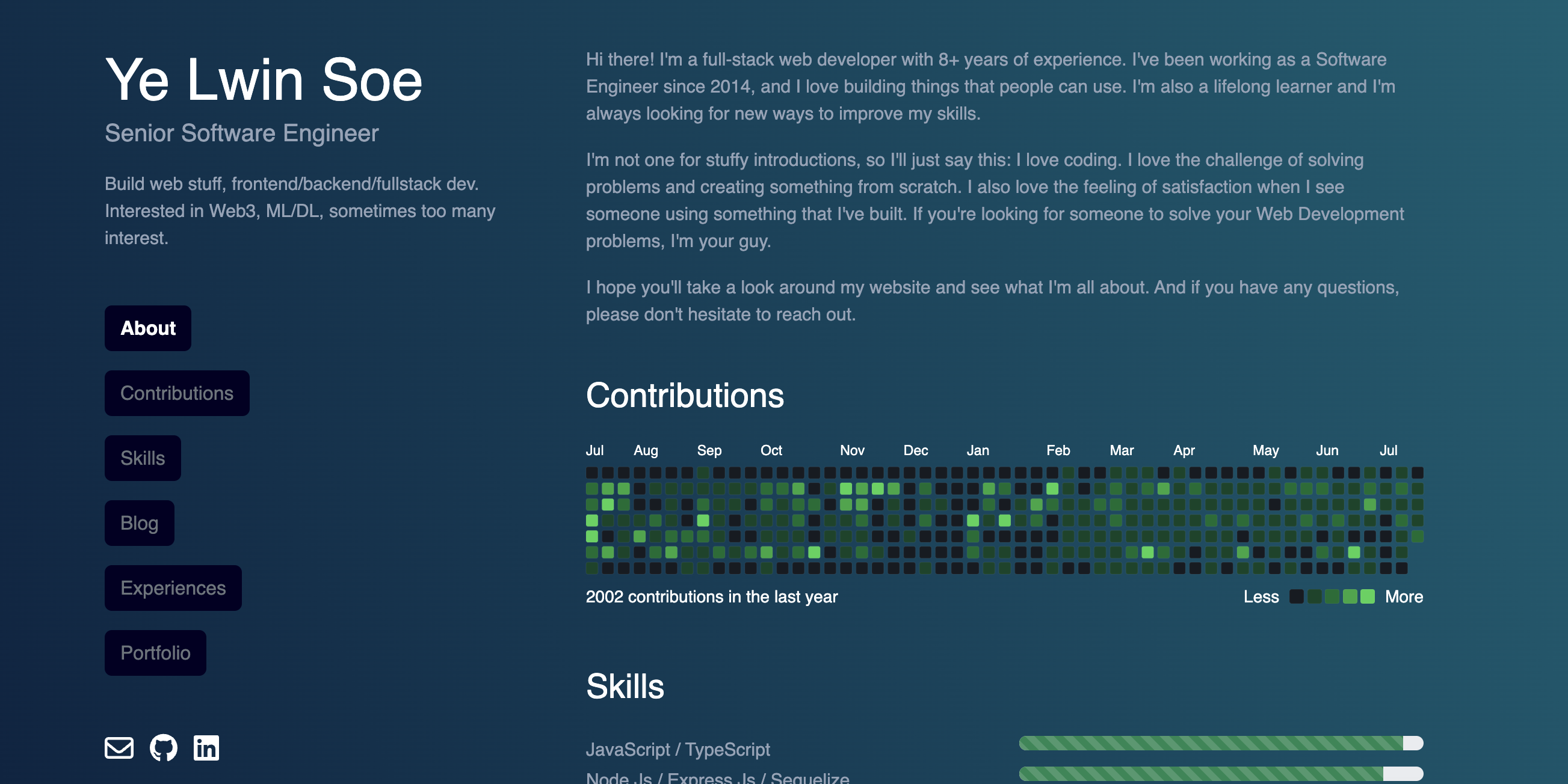 Ye's Personal Website